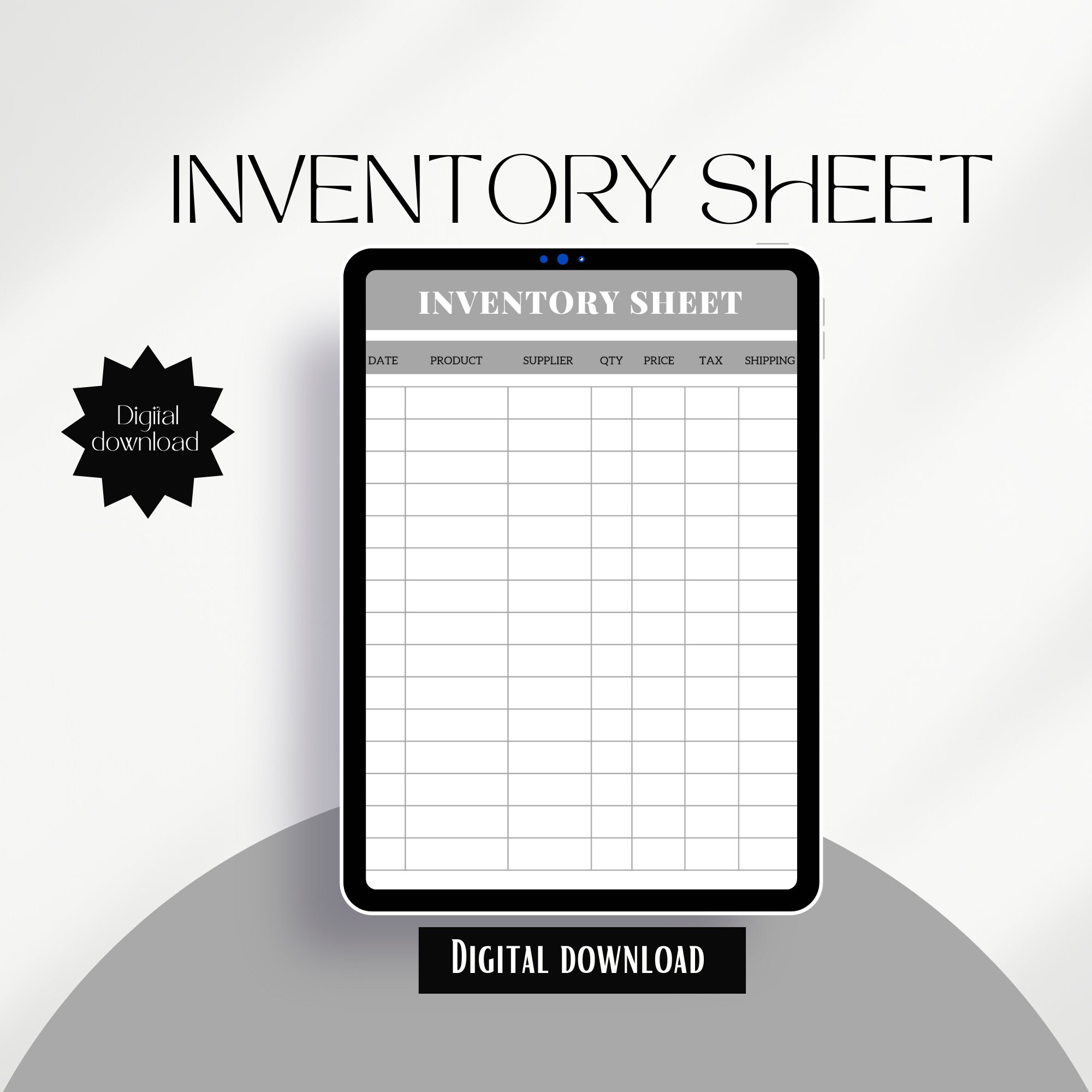 Printable Inventory Sheet Business Planner, Printable Business Schedule ...