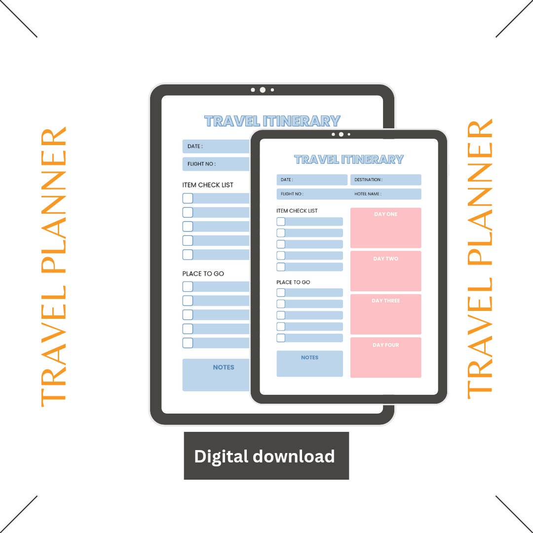 Travel Planner, Printable Travel Itinerary, Travel Budget, Vacation ...