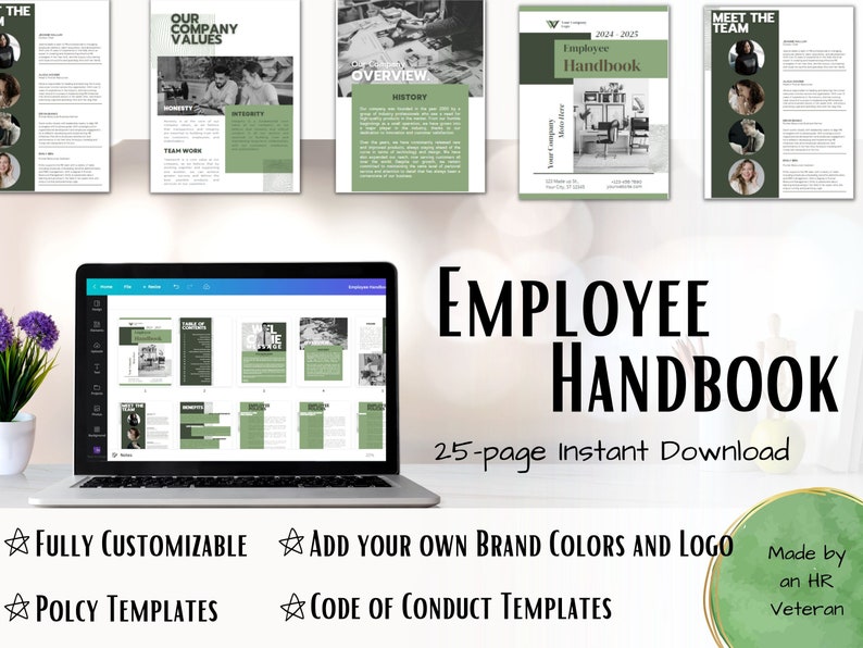 New Employee Handbook Template, Employee Onboarding, Welcome Packet ...