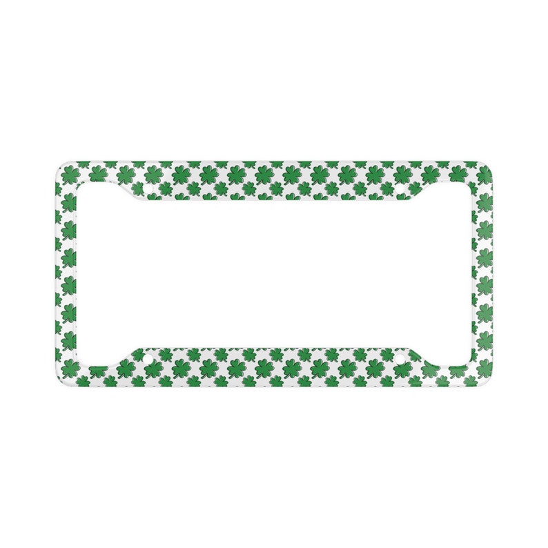 St Patrick's Day 4 Leaf Clover Pattern License Plate Frame, New Car ...