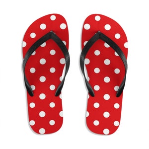 Red and White Polka Dot Flip Flops Women's Sandals - Etsy