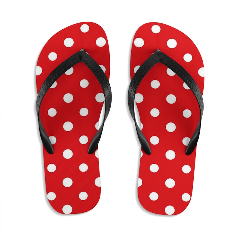 Red and White Polka Dot Flip Flops Women's Sandals - Etsy