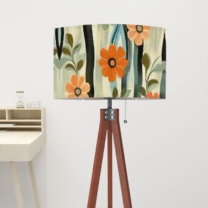 Retro Groovy Floral Designtripod Floor Lamp made in USA, Standing Floor ...