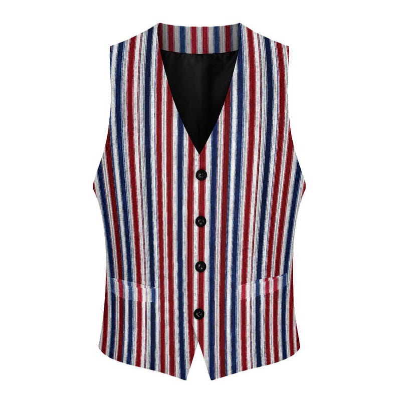 Men’s Patriotic Striped Suit Vest – Red White Blue Vintage Style ...