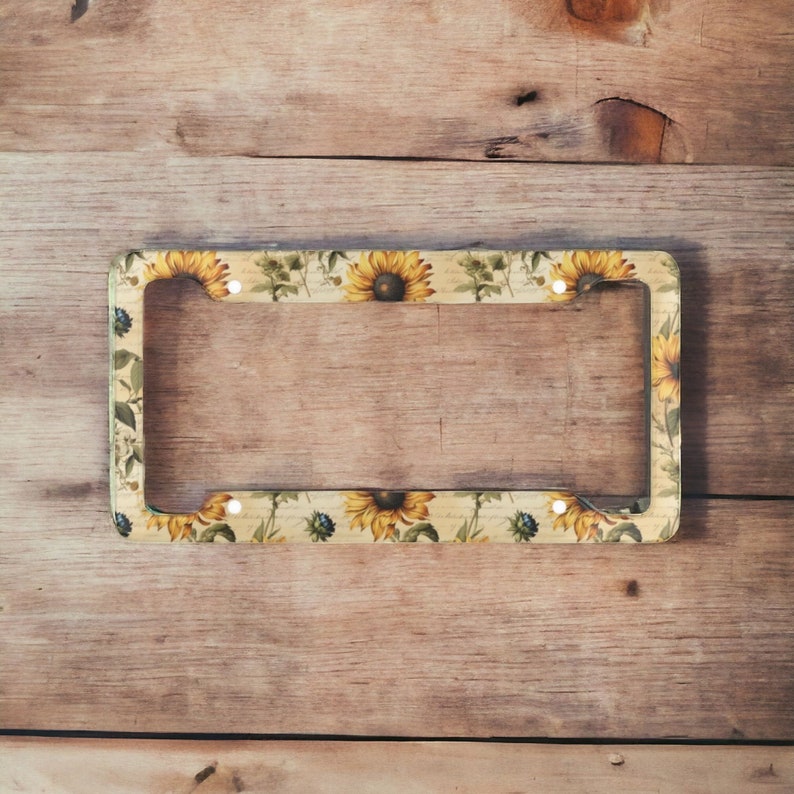 Sunflower Floral License Plate Frame: Western Car Decor - Etsy