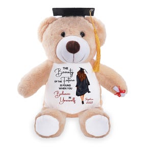 Personalized Graduation Bear | Custom Grad Gift With Cap and Gown Class ...