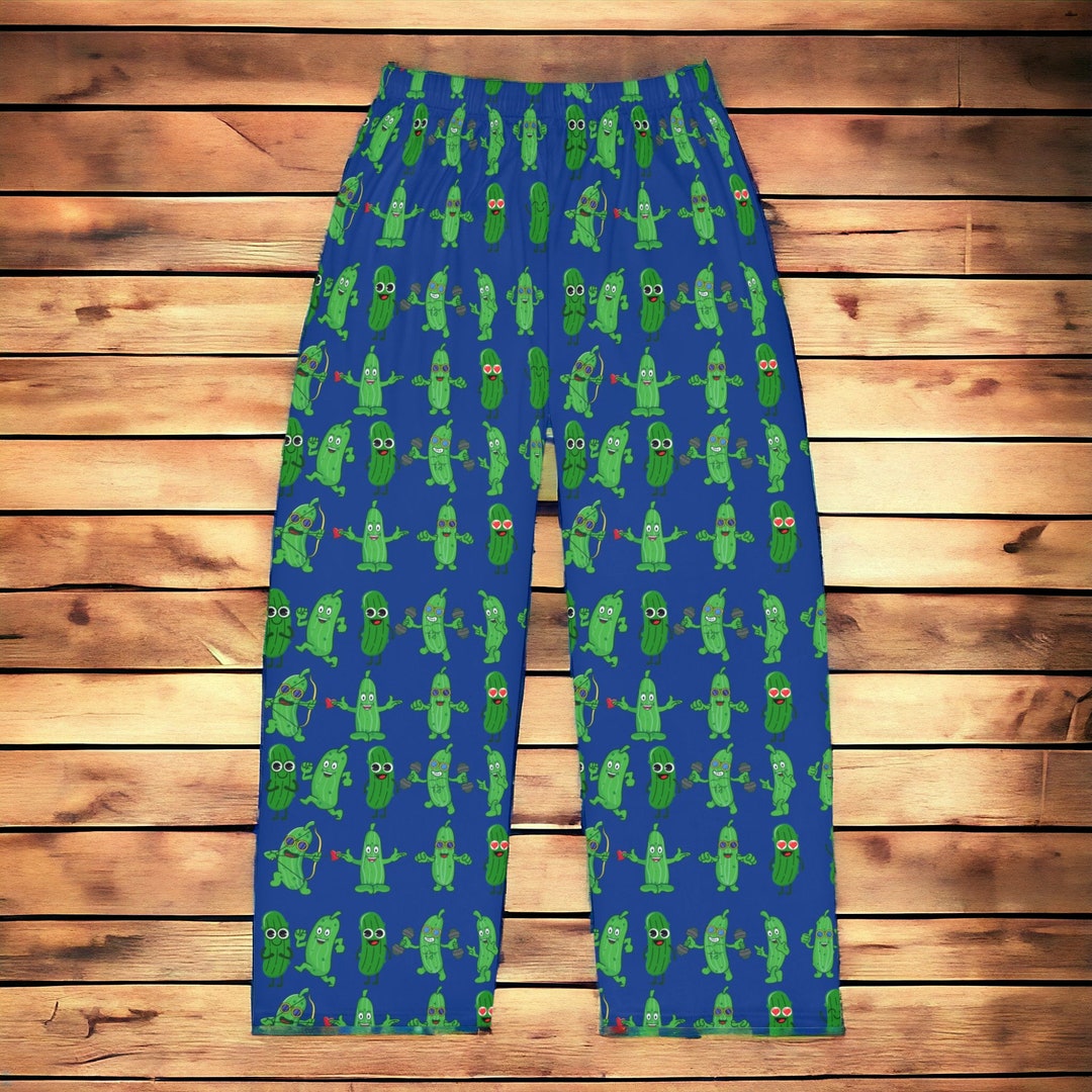 Men's Pickle Pattern Pajama Pants Fun Loungewear for Pickle Enthusiasts ...