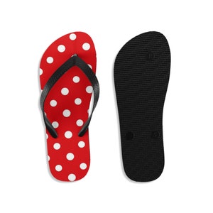 Red and White Polka Dot Flip Flops Women's Sandals - Etsy
