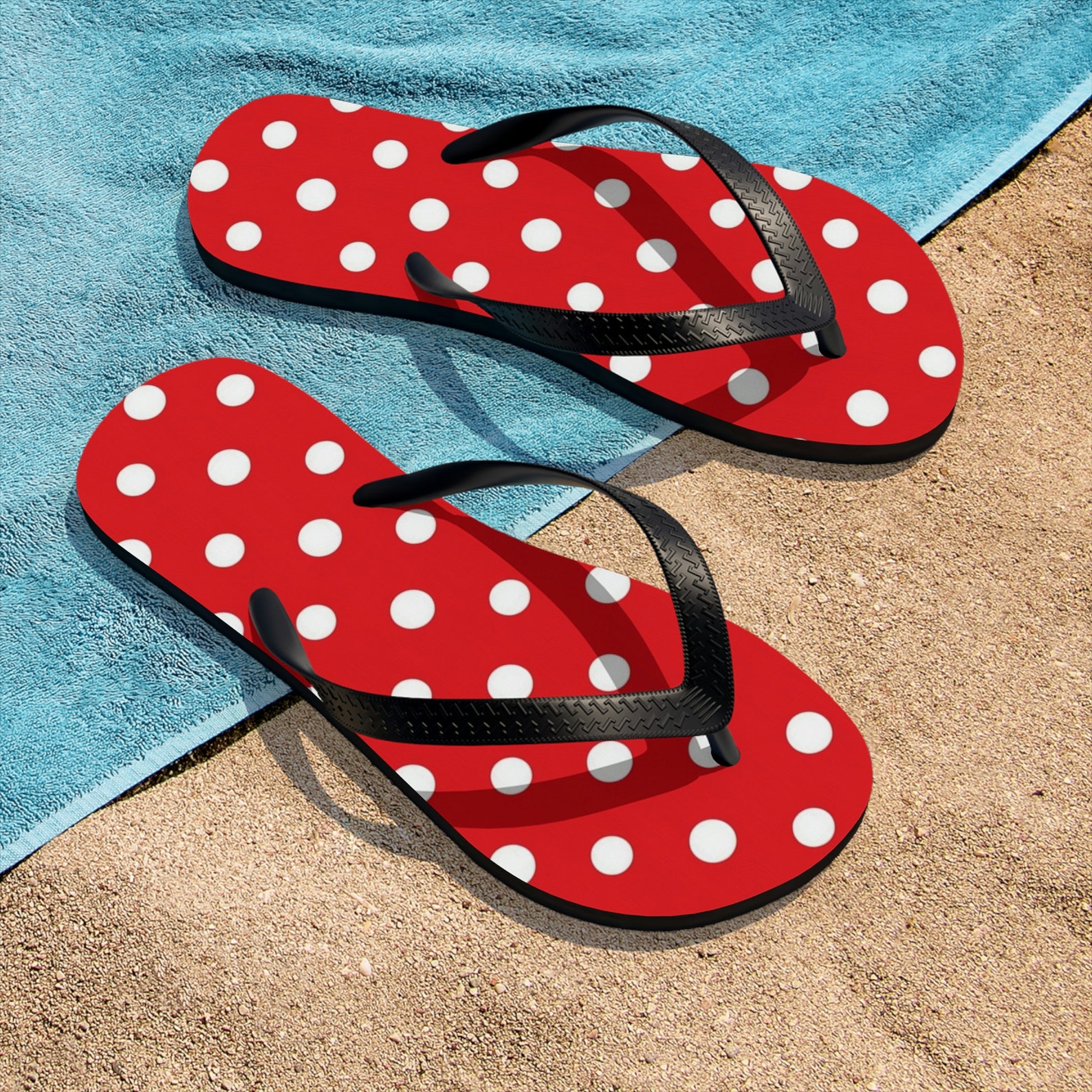 Red and White Polka Dot Flip Flops Women's Sandals - Etsy