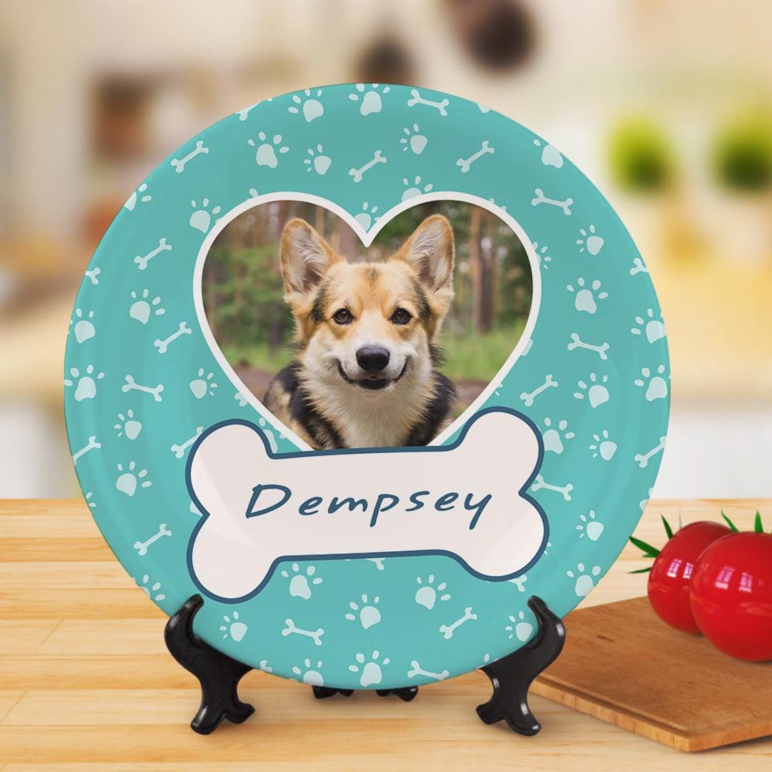 Personalized Plate With Pet Name Photo Ceramics Dinner Plates for Pet ...