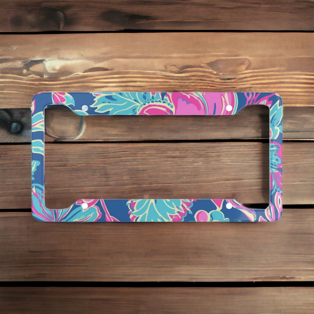 Floral Design License Plate Frame, License Plate Holder, Custom Design ...