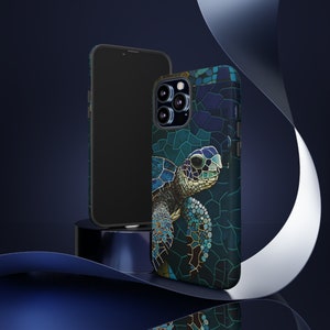Mosaic Sea Turtle Phone Case Compatible With iPhone & Samsung Coastal ...