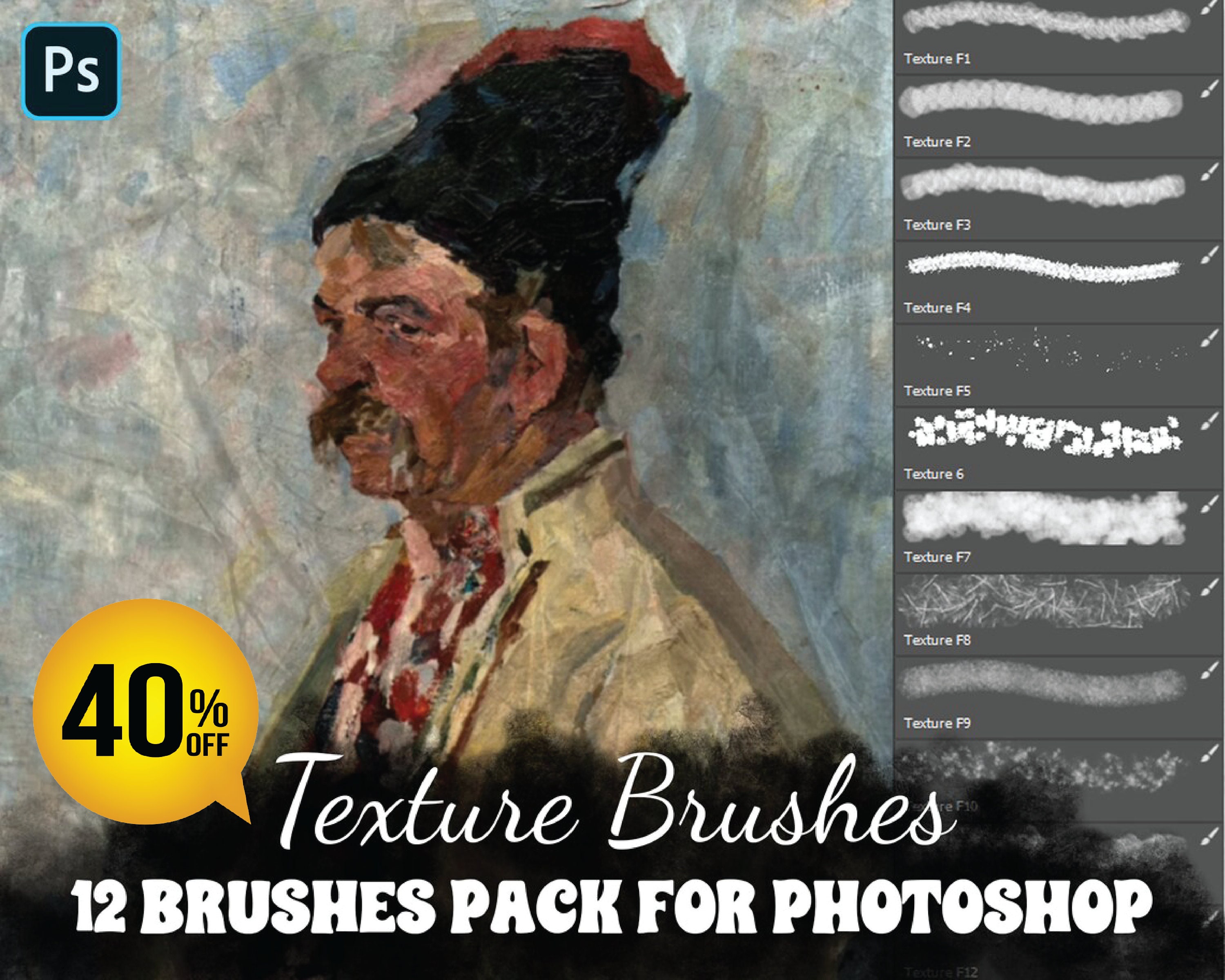 12 Photoshop Brushes, Texture Brushes, Designer and Professional Brush ...