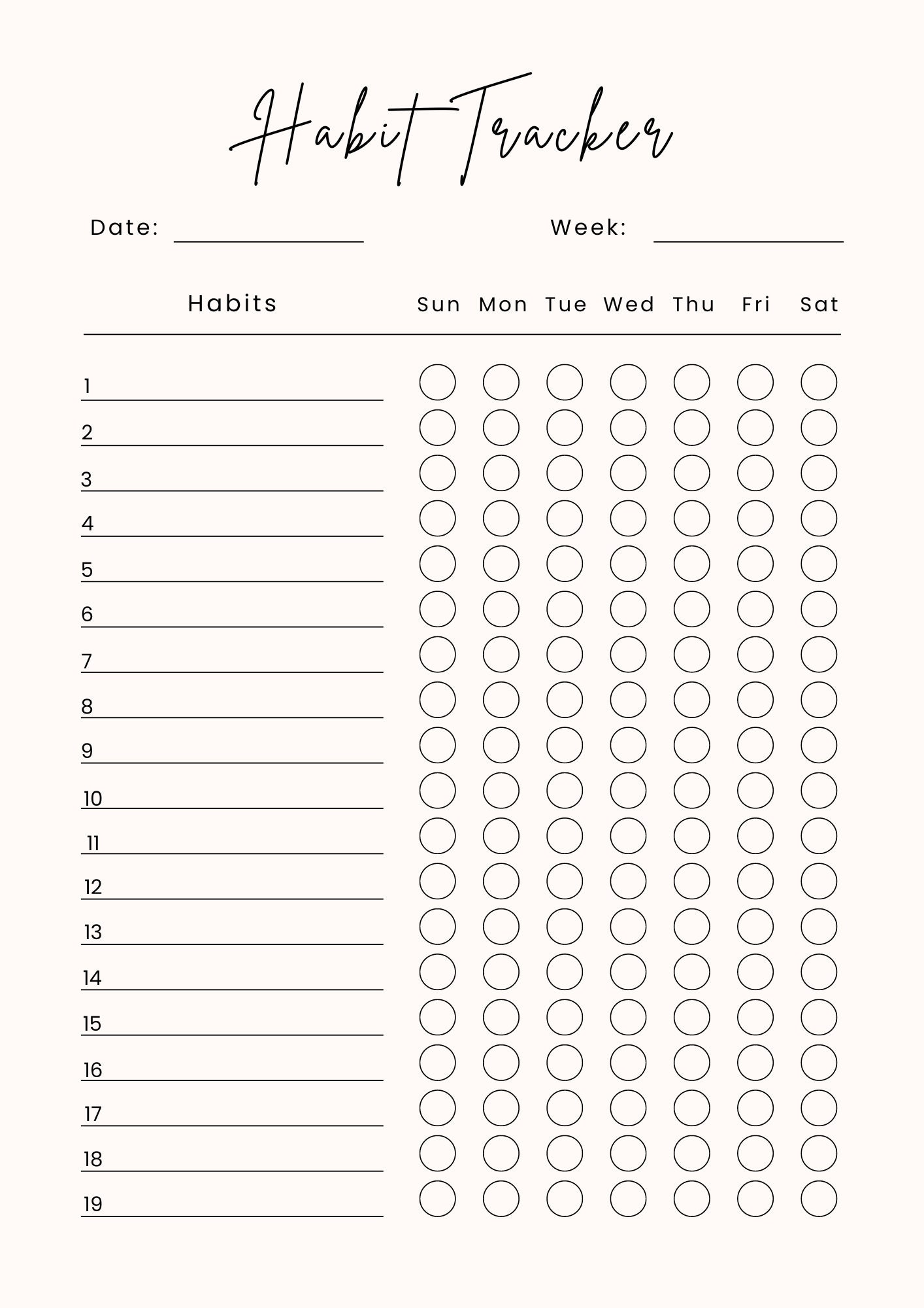 Hobbit Tracker, Printable Habbit Tracker, A4, A5, A6 - Etsy