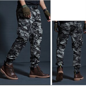 Men's Camo Cargo Pants, Streetwear Fashion, Tactical Trousers, Casual ...