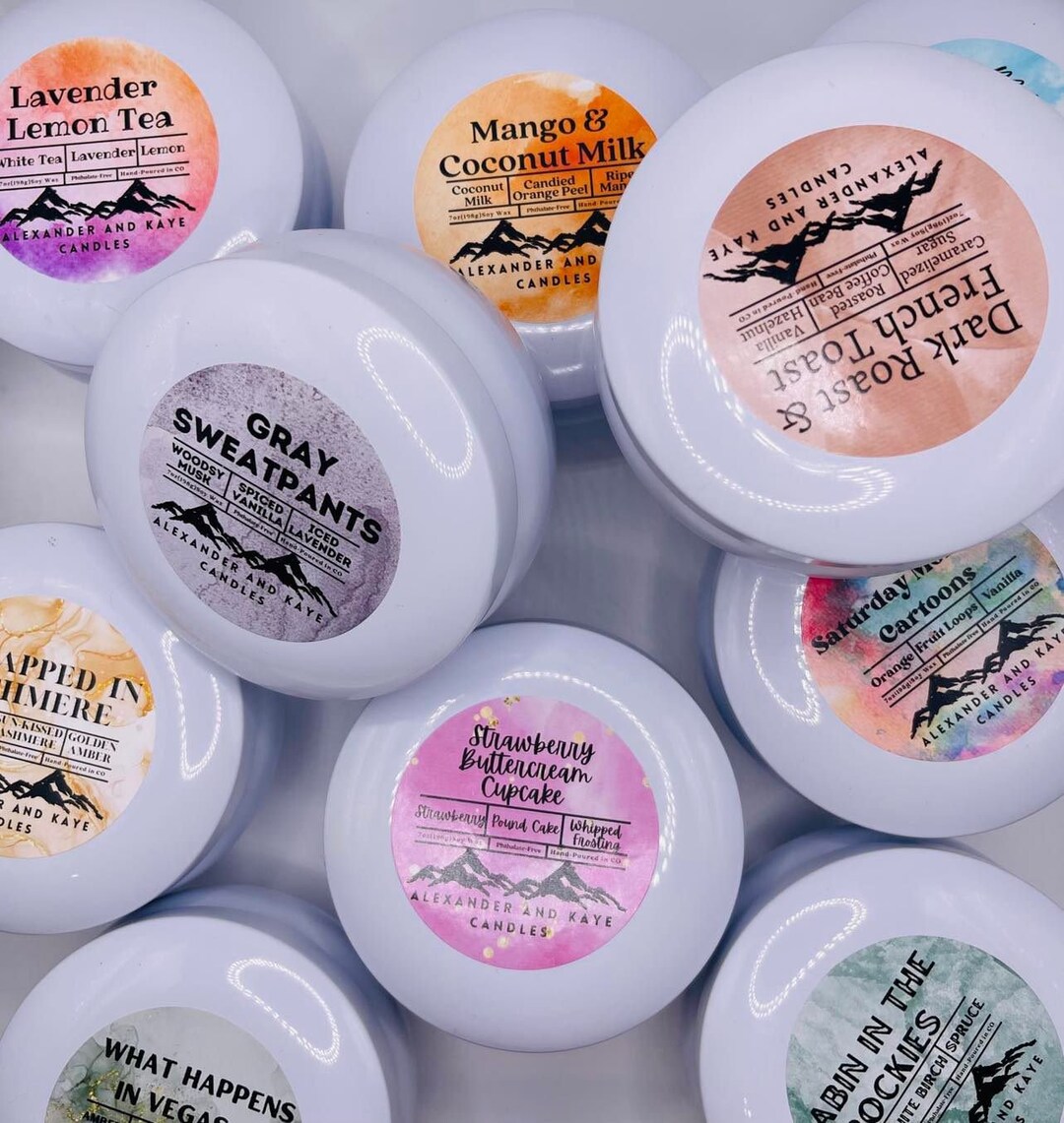 Five Soy Candles Sample Pack- Pick 5! Save Money - Strong Scented- Hand ...