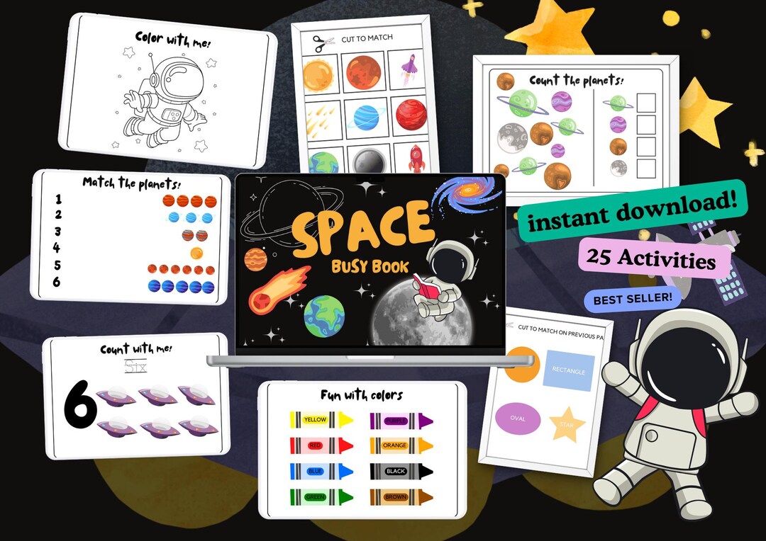 Space Galaxy Busy Book for Kids - Printable- Fun Educational Activities ...