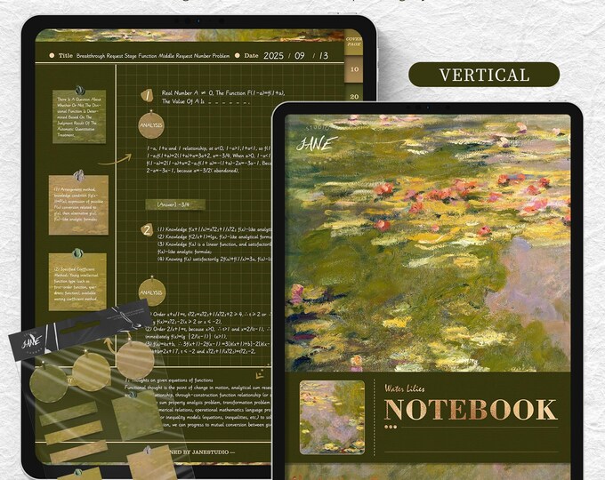 Hyperlinked Digital Notebook Portrait With Free Digital Stickers ...