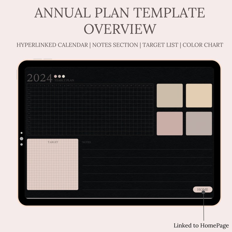 Landscape 2024 iPad & Tablet Planner Dated Monthly Weekly Daily Planner ...