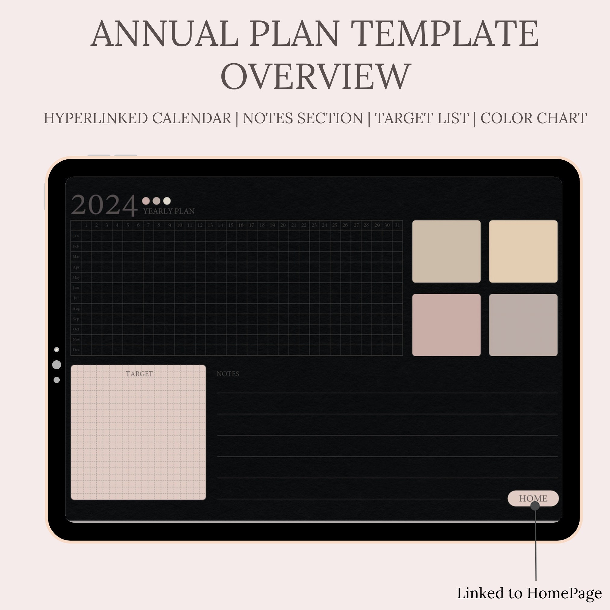 Landscape 2024 iPad & Tablet Planner Dated Monthly Weekly Daily Planner ...