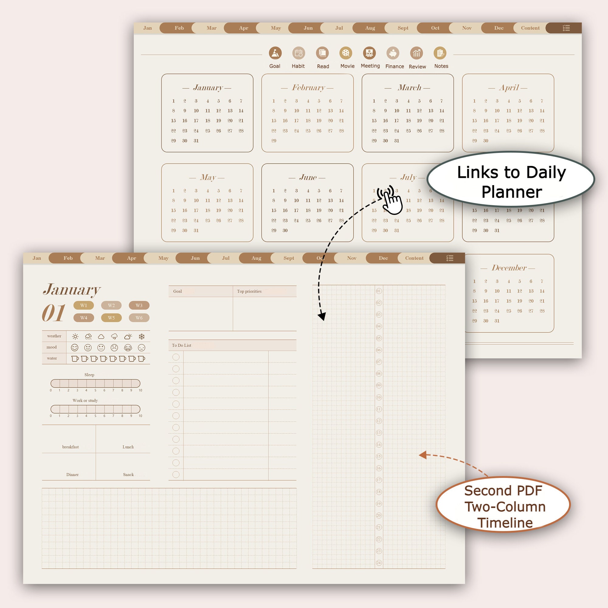 2024 2025 Digital Life Planner With Free Stickers Digital Templates ...
