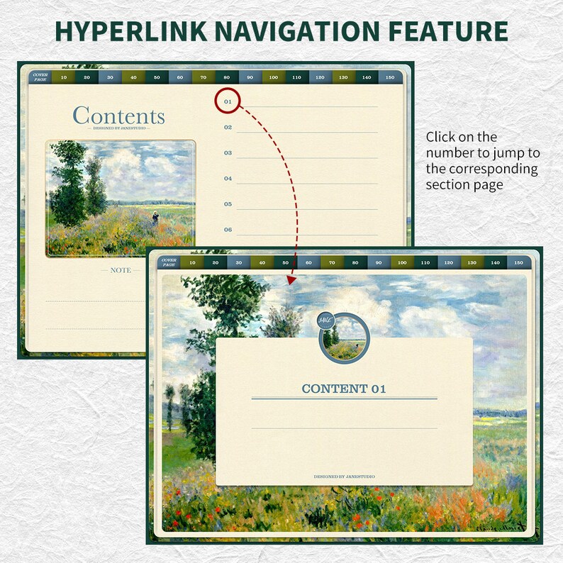 Oil Painting Digital Notebook Aesthetic Digital Planner & Notebook ...