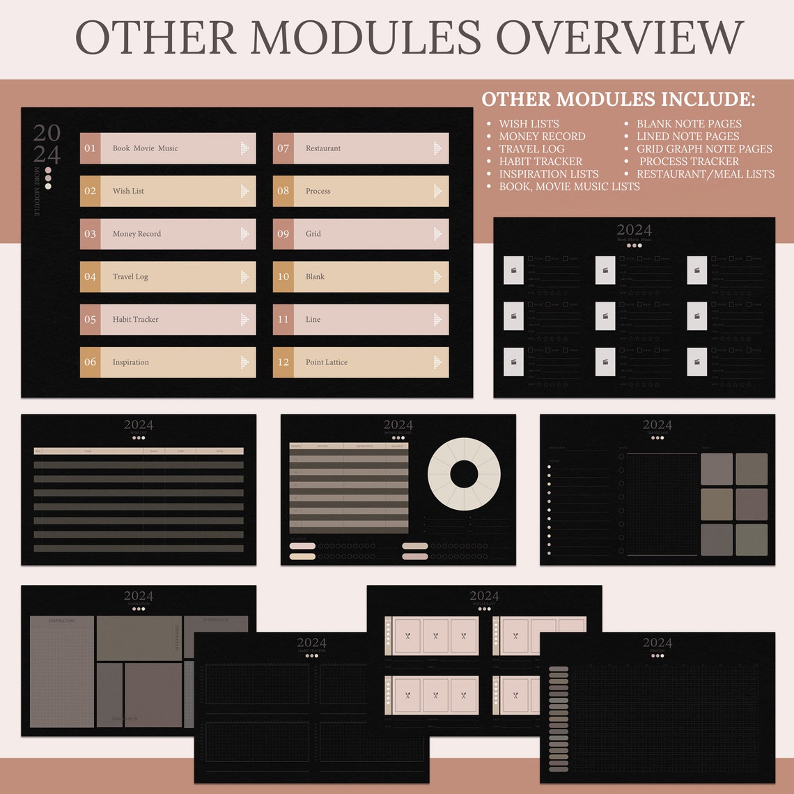Landscape 2024 iPad & Tablet Planner Dated Monthly Weekly Daily Planner ...