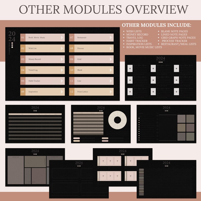 Landscape 2024 iPad & Tablet Planner Dated Monthly Weekly Daily Planner ...