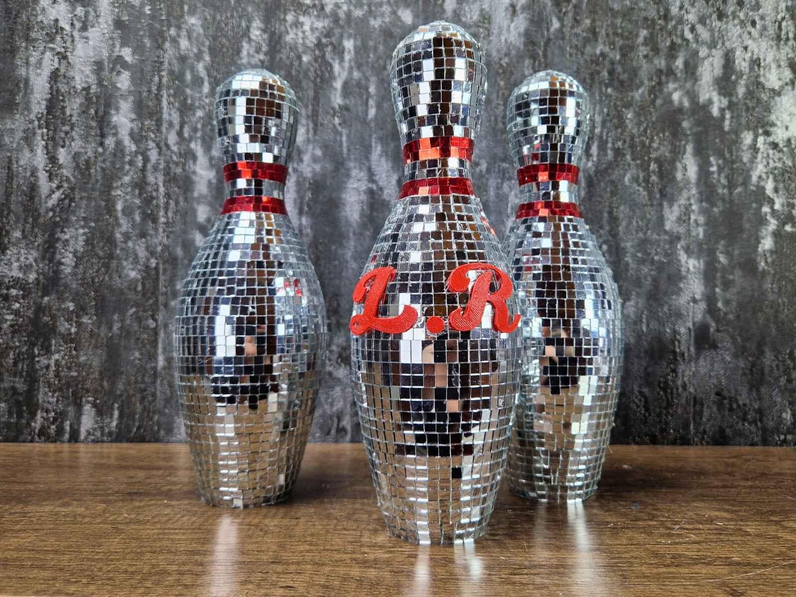 70s Disco Bowling Set Custom Ball and Pins, Ideal Trophy & Retro ...