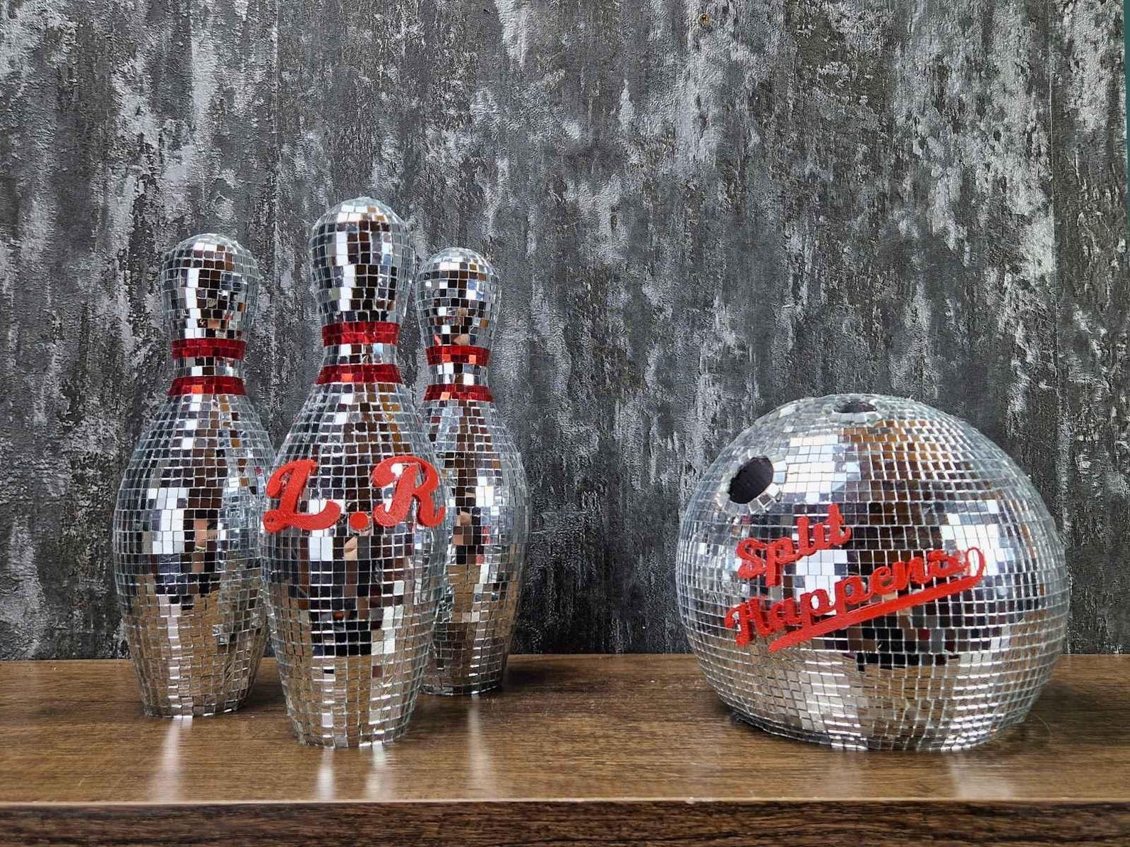 70s Disco Bowling Set Custom Ball and Pins, Ideal Trophy & Retro ...