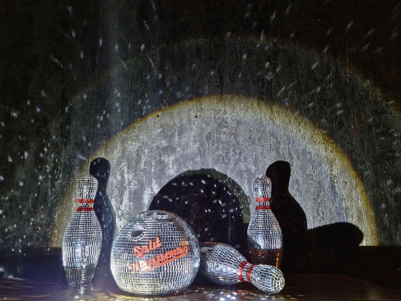 70s Disco Bowling Set Custom Ball and Pins, Ideal Trophy & Retro ...