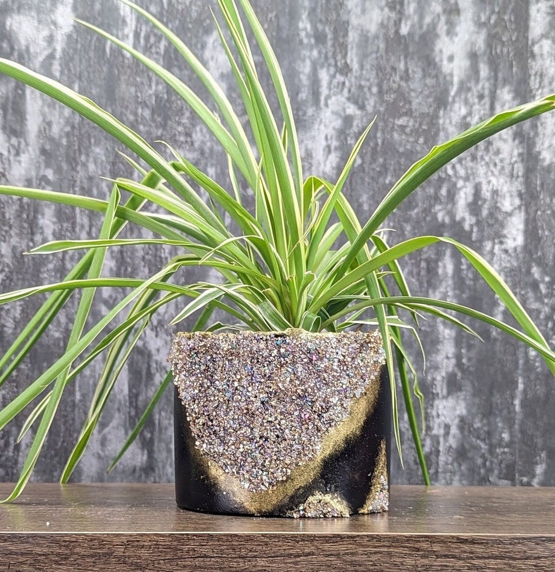 Crystal Gem Planter - Gorgeous Glass Geode Plant Pot, Ruby, Sapphire ...