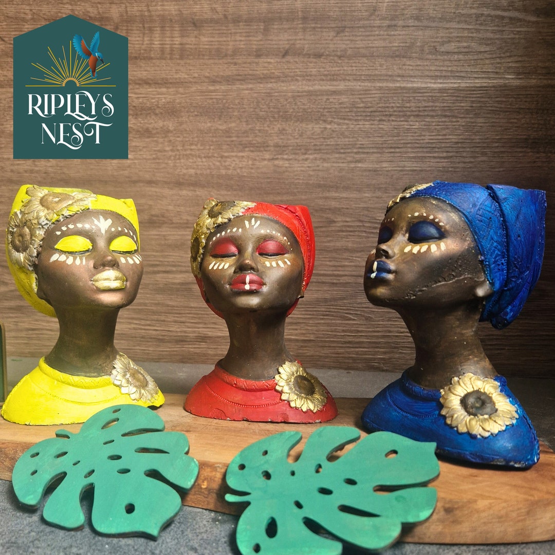 African Queen Planter Baby Plant Pot Cast Concrete Unique Planter ...