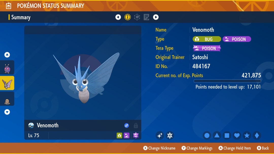 Shiny Venomoth 6IV Pokémon Scarlet Violet - Etsy
