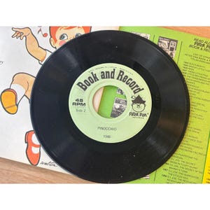 Vintage Peter Pan Records Pinocchio Book and Record 45 RPM 1999 Excel ...