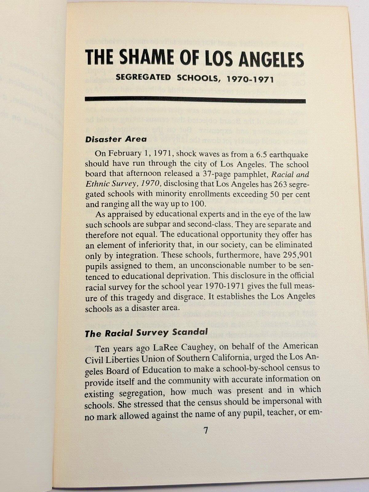 The Shame of Los Angeles Segregated Schools, 1970-1971 by John W ...