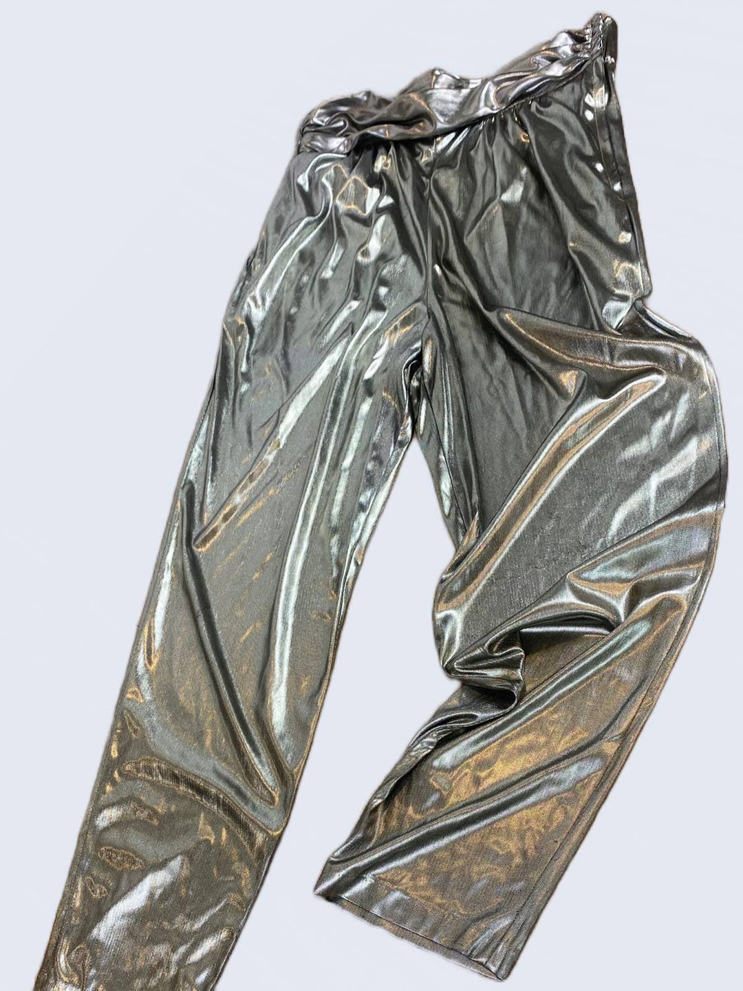 Vintage PG Collections Ginger Bort Silver Llamé High Waist Pants Size ...