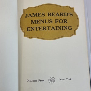 VTG 1965 James Beard's Menus for Entertaining Book Club Ed. HC & DJ - Etsy