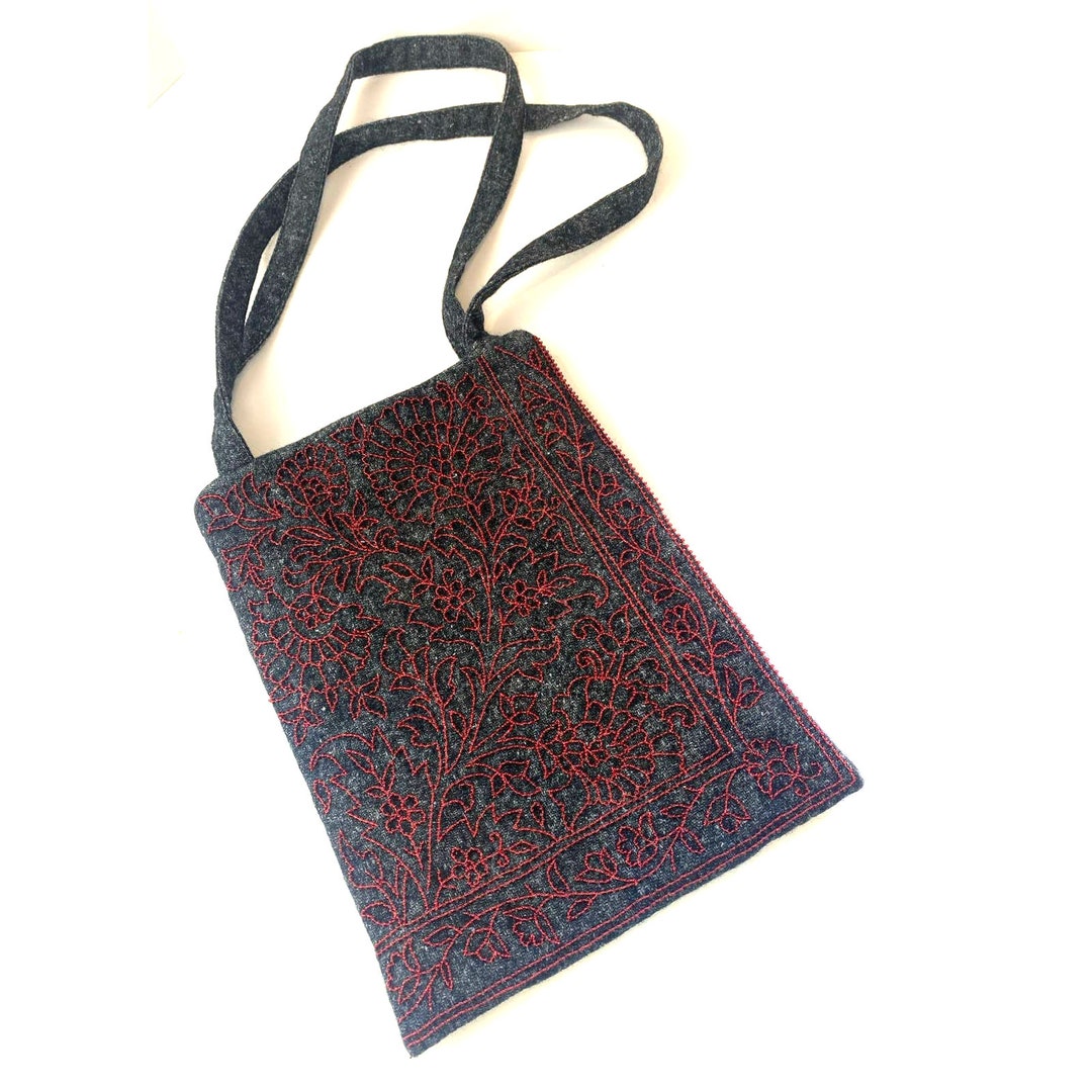 VTG Megan Park England Grey and Red Wool Blended Bag NWT - Etsy