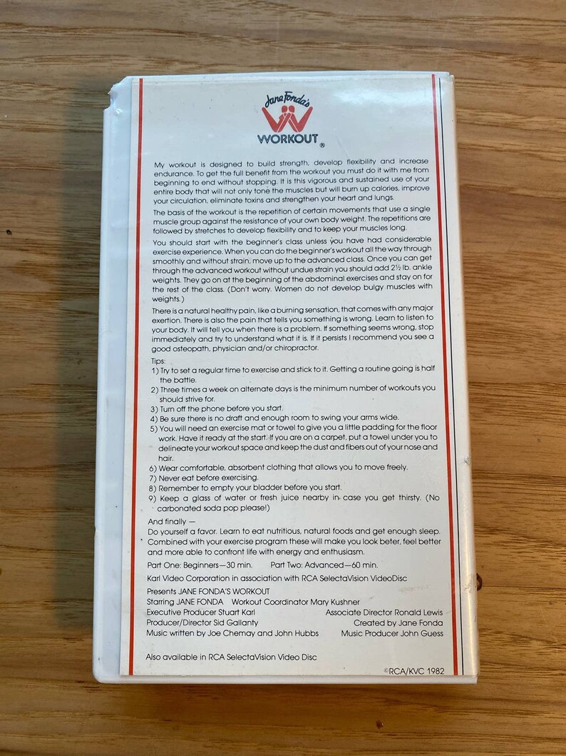 Jane Fonda Workout VHS RCA/KVC 1982 Original - Etsy