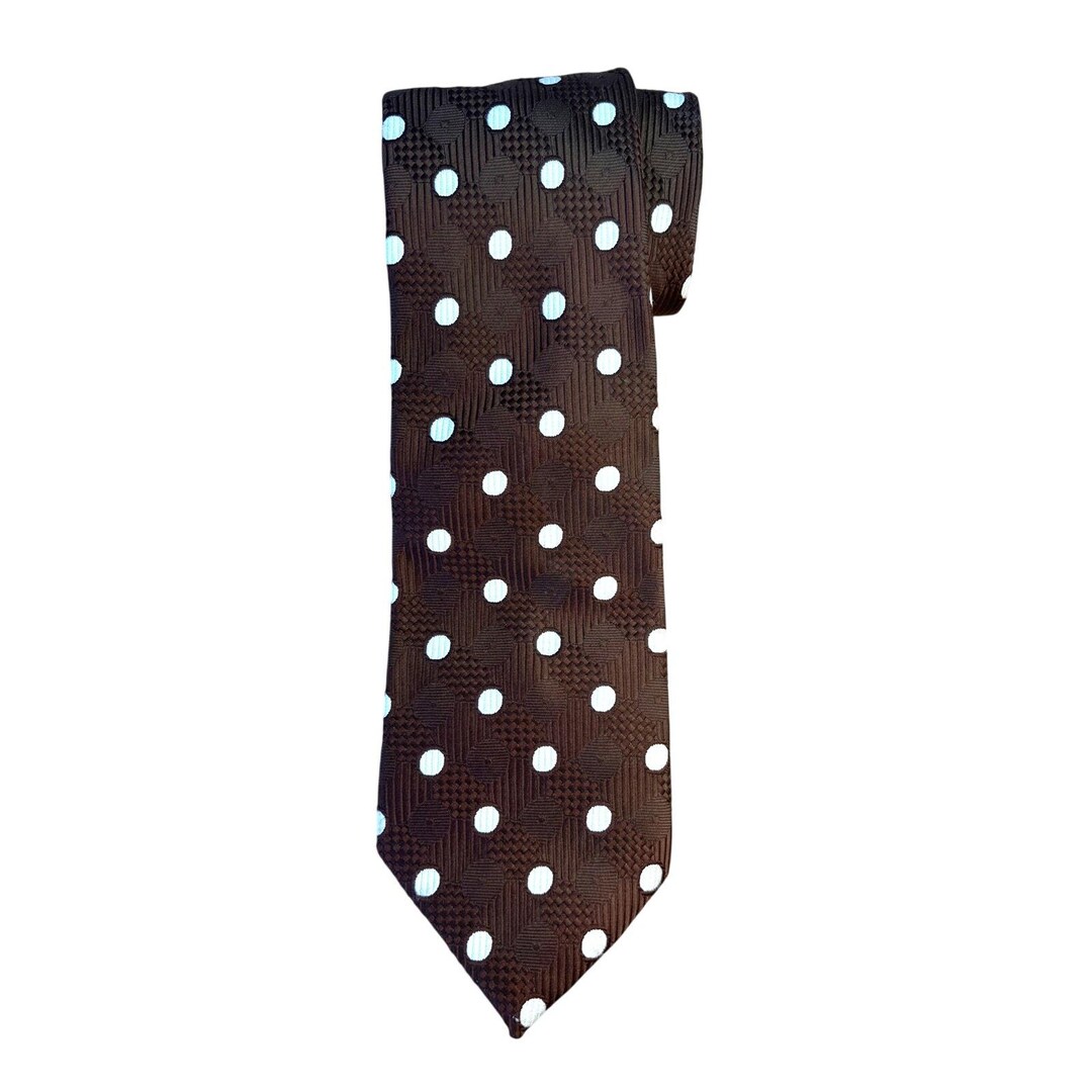 Vintage Sears the Men's Store Brown Polka Texturized Poly Neck Tie 4.2 ...
