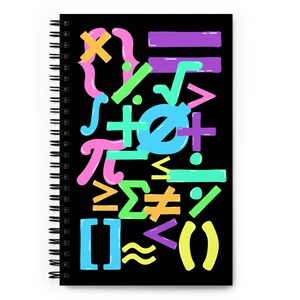 STEM Neon Spiral Notebook, Math Journal Diary, Math Symbols Gift, STEM ...