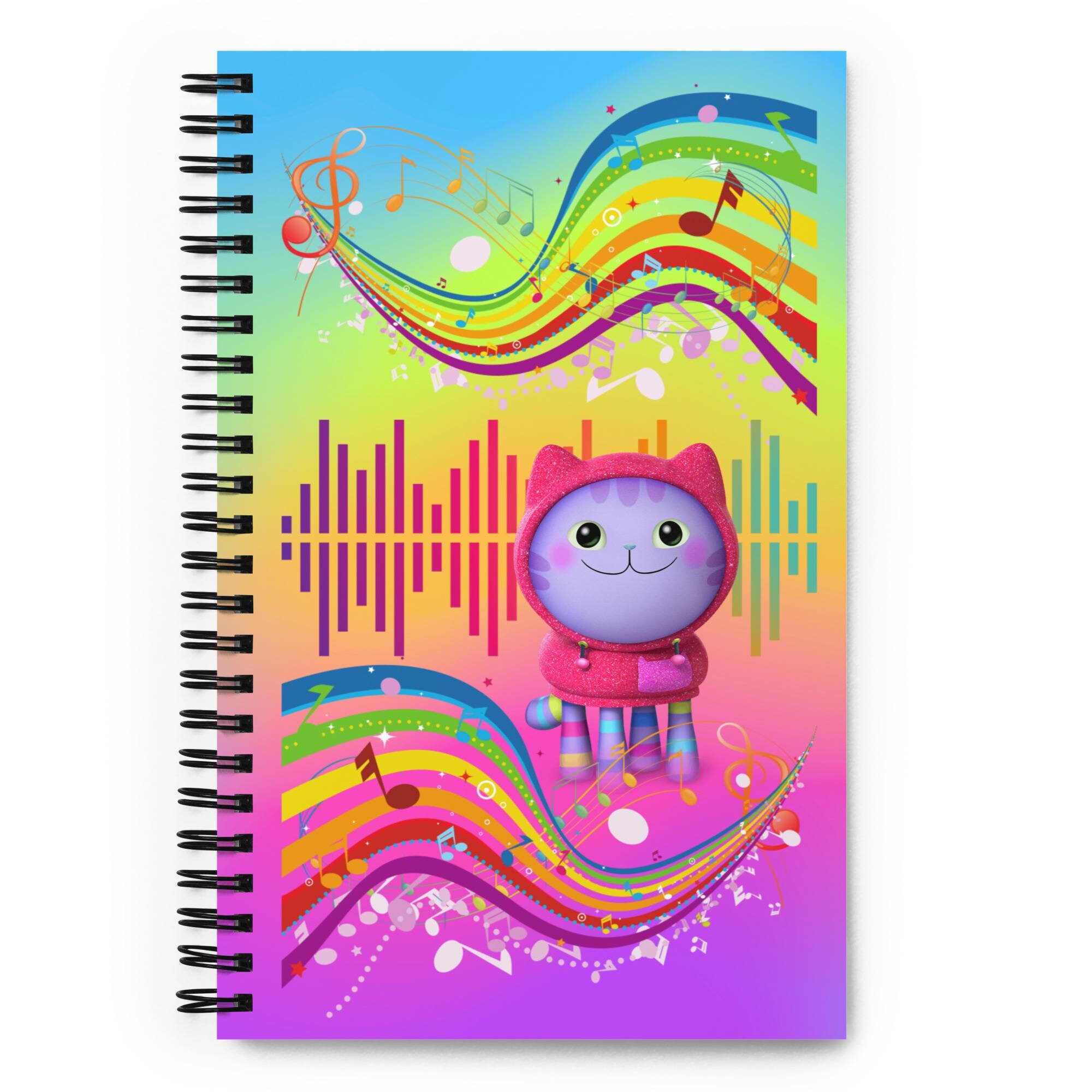 Gabby's Dollhouse Notebook, DJ Catnip Rainbow Spiral, DJ Catnip Present ...