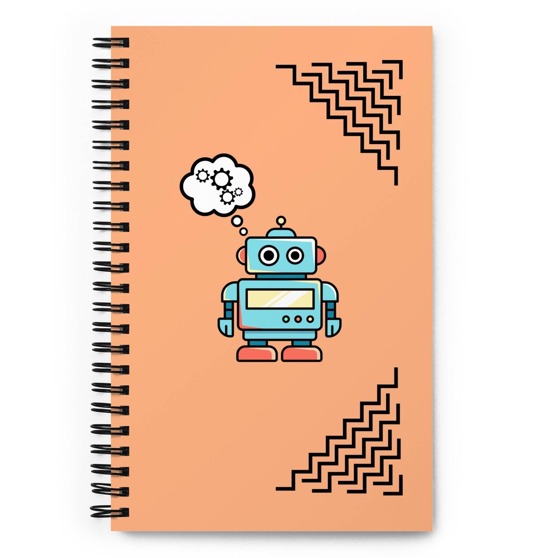 Cute Robot Spiral Notebook, Robot Theme Gift, Robot Journal, Robot ...