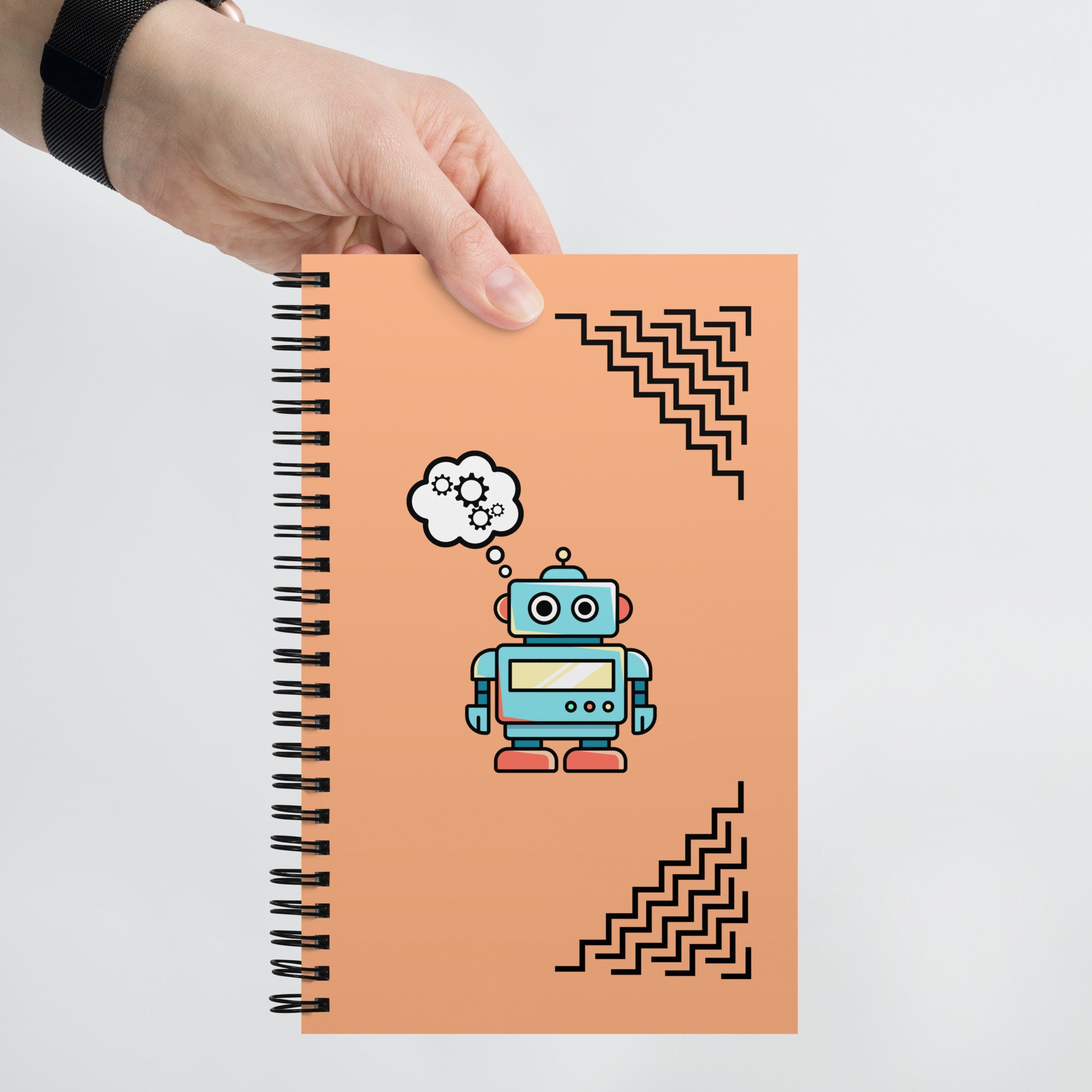 Cute Robot Spiral Notebook, Robot Theme Gift, Robot Journal, Robot ...