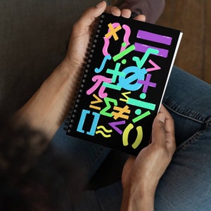 STEM Neon Spiral Notebook, Math Journal Diary, Math Symbols Gift, STEM ...