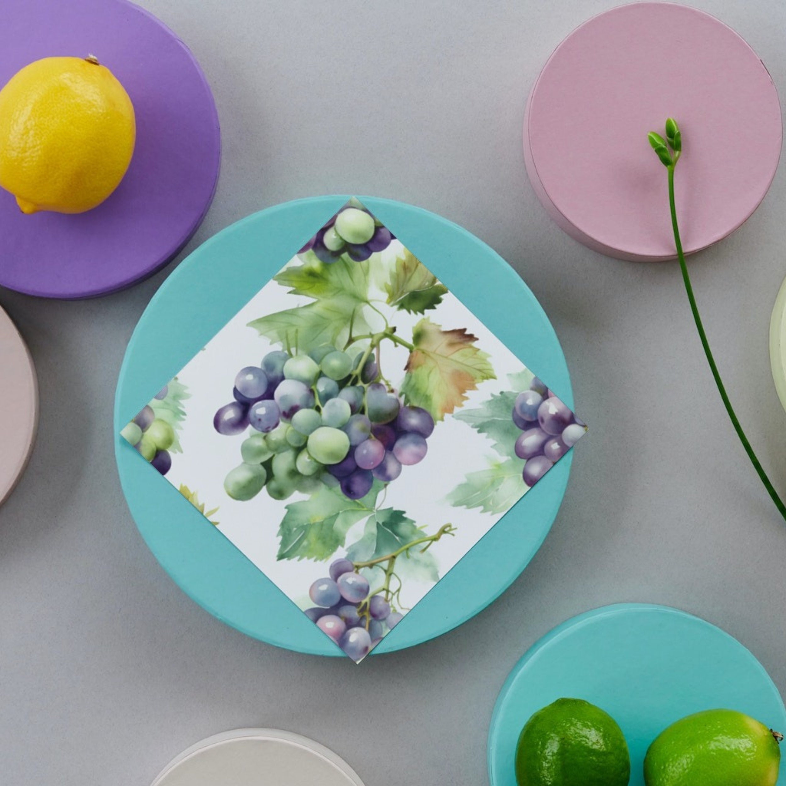 Grapes Watercolor Digital Paper Seamless Patterns Fruit - Etsy