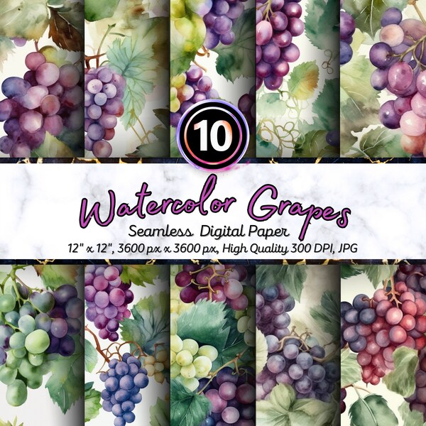 Watercolor Grapes - Etsy