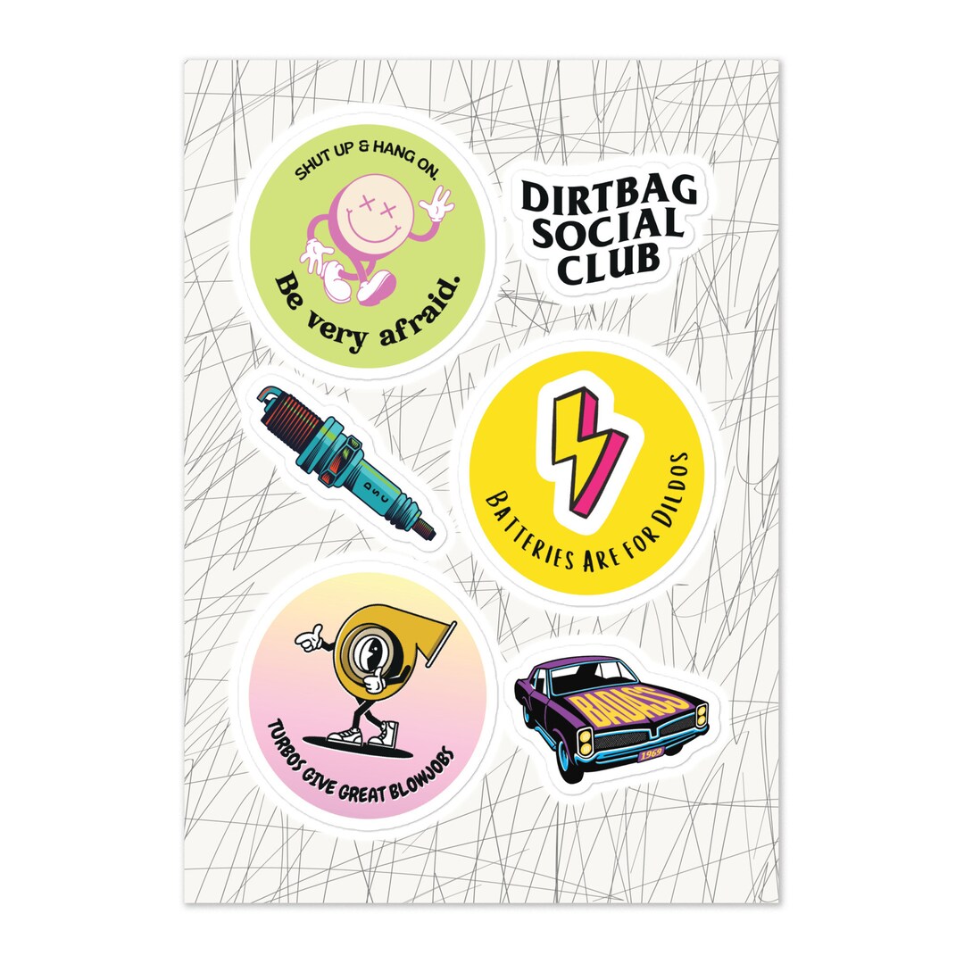 Dirtbag Social Club - Sticker Sheet Vol.1 (6 Stickers per Sheet) - Etsy