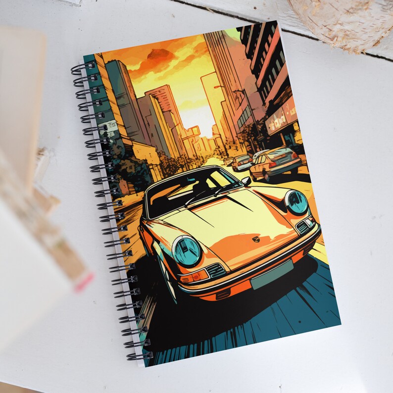 Porsche 911 Notebook Unique Comic Book Illustration Cover Perfect for ...
